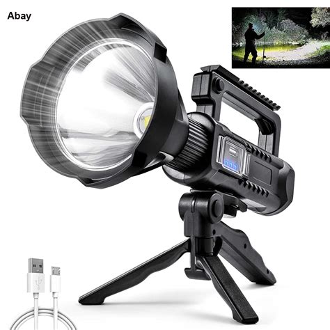 휴대용 충전식 Led 손전등 스포트라이트 9000lm 랜턴 포터블 탐조등 4 가지 모드 캠핑 램프 Aliexpress