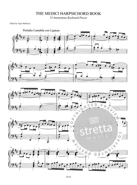 The Medici Harpsichord Book Von Anonymus Et Al Im Stretta Noten Shop Kaufen