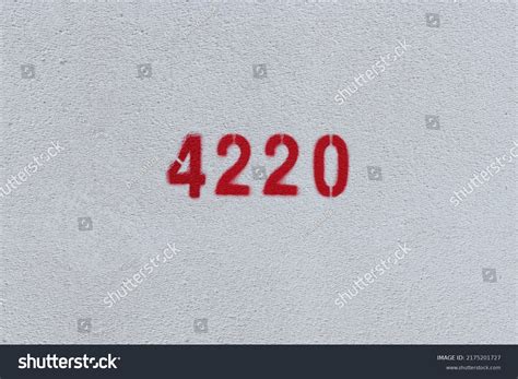Red Number 4220 On White Wall Stock Photo 2175201727 | Shutterstock