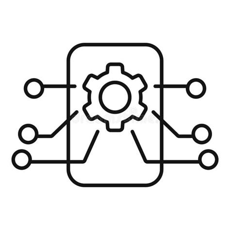 Cog Overview Icon Outline Vector Memory Dual Machine Stock Vector Illustration Of Vector