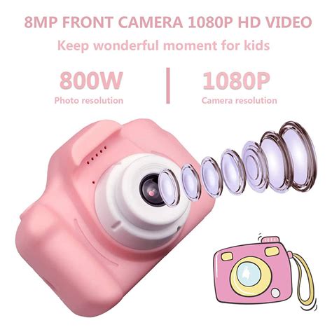 Micro Sd Mini Cámara Digital Para Niños Con Doble Lente Lector De