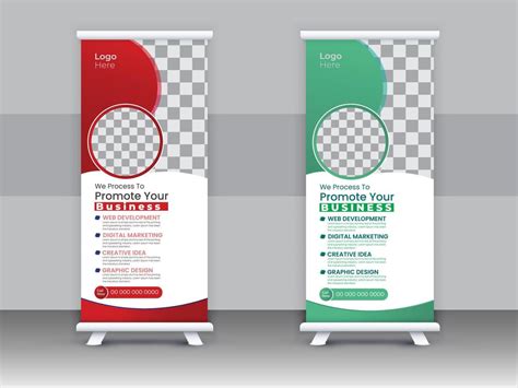 Corporate Roll Up Banner Stands Template Design Business Concept