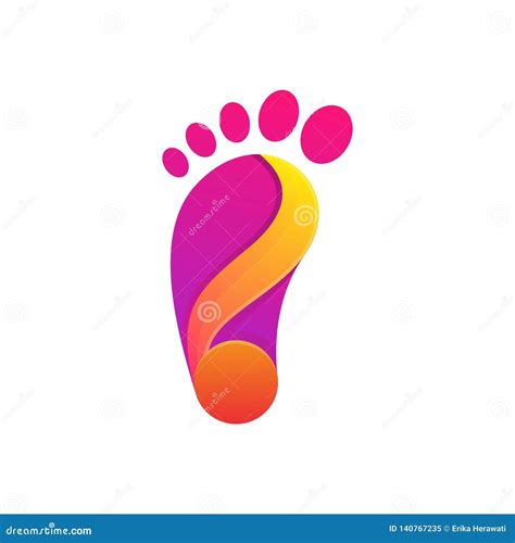 Abstract Soles Feet Colorful Designs Illustration Vector Template Stock