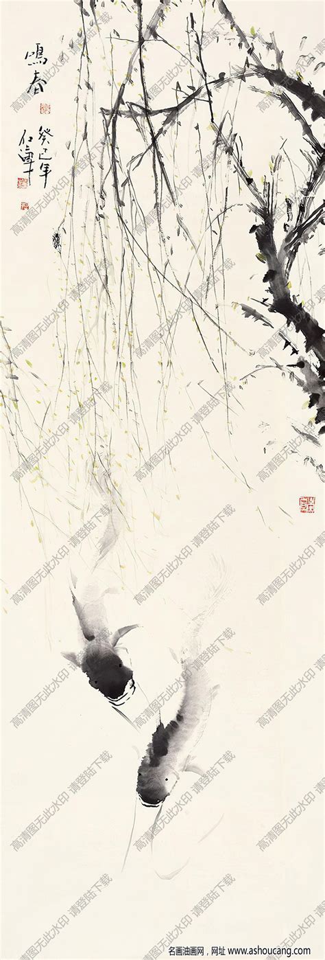 石涛国画 鸣春 高清大图下载 名画油画网