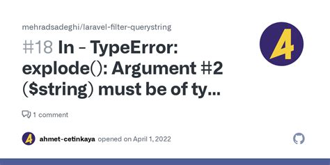 in typeerror explode argument 2 string must be of type string