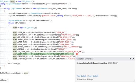 c index out of range on column from inner join condition stack