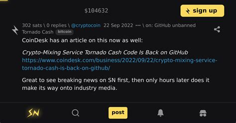 Reply On GitHub Unbanned Tornado Cash Stacker News Bitcoin