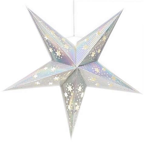 GWIAZDA 3D DEKORACJA ŚWIĄTECZNA OŚWIETLENIE 10 LED DUŻA 60cm SREBRNA