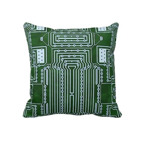 Funny Geeky Nerd Computer Circuit Board Pattern Throw Pillow Zazzle