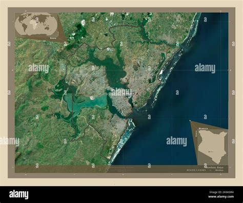 Mombasa County Of Kenya High Resolution Satellite Map Locations And