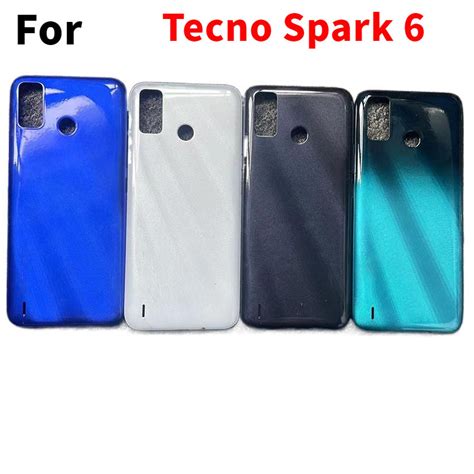 Tecno Spark 6 Go Back Battery Cover Ke5j Ke5k Ke5 Rear Door Case Panel Back Housing With Side