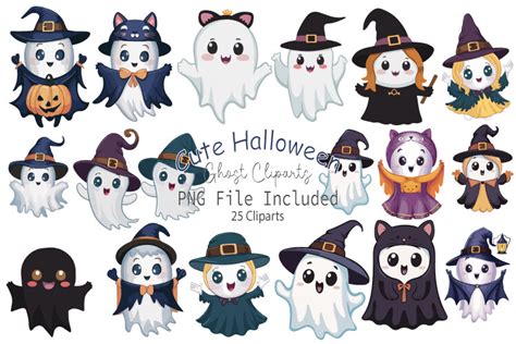 Cute Halloween Ghost Cliparts Graphic By Jacpot07 · Creative Fabrica