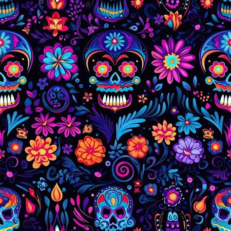 Day Of The Dead Pattern Celebrating Life And Remembrance Premium Ai