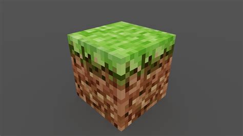 3d Model Minecraft Grass Block 3d Model Vr Ar Low Poly Cgtrader