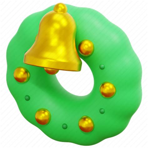 Christmas Wreath Bell Ornament Xmas Decoration 3d 3d Illustration