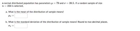 solved a normal distributed population has parameters μ 79