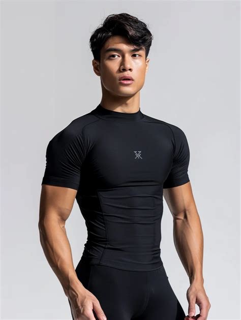 Round Neck Black Nylon Compression T Shirt Half Sleeves Plain At Rs