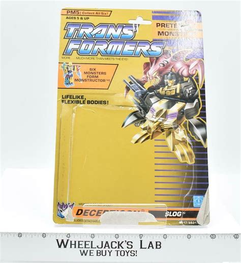 Slog Monstructor Cardback Vintage 1989 G1 Transformers Hasbro Action