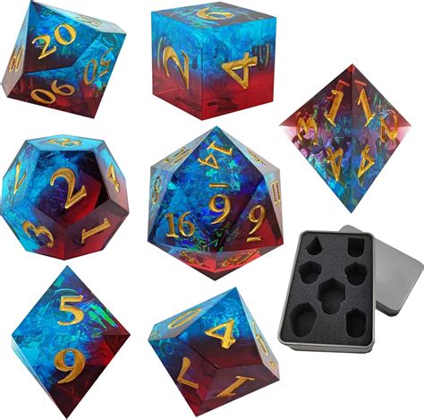Dnd Dice Set 7 Pcs Sharp Edge Resin Dice Polyhedral Dice