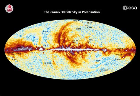 Esa Science And Technology Planck Polarisation Map At 30 Ghz