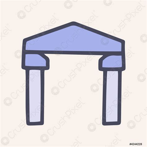 Stone Arch Color Vector Doodle Simple Icon Stock Vector 4244228