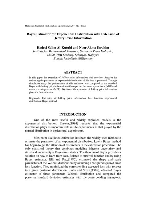 pdf bayes estimator for exponential distribution with extension of