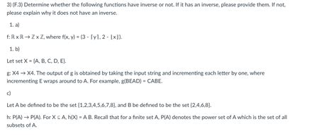 Determine Whether The Following Functions Have