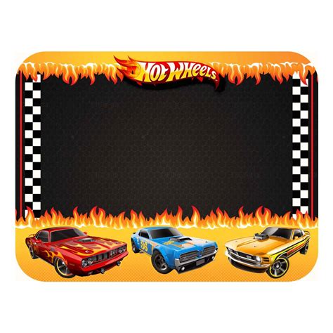 7 Artes Convite Hot Wheels Grátis para Editar e Imprimir