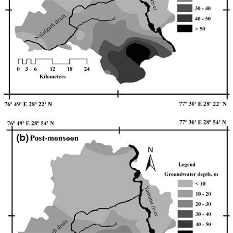 Predicted Water Table Depth Map Of Delhi Interpolated Through Universal