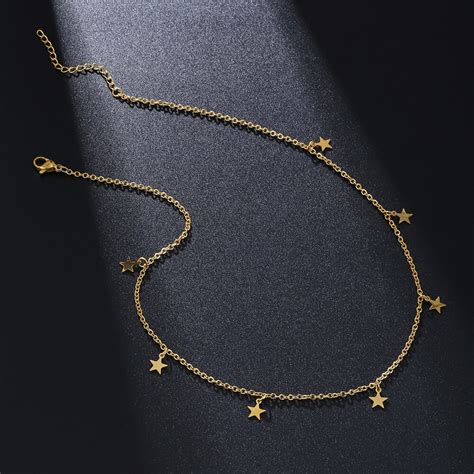 Roestvrij Staal Goud Zilver Kleur Ster Choker Ke Grandado