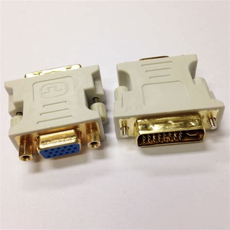 镀金dvi转vga转接头 Dvi（245）to Vga公对母接口 显卡接显示器 阿里巴巴