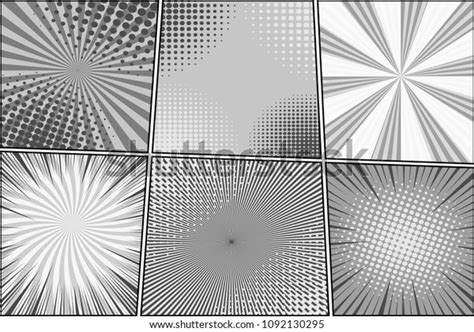 Comic Book Monochrome Style Composition Six Stock Vector Royalty Free