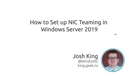 How To Set Up NIC Teaming In Windows Server YouTube