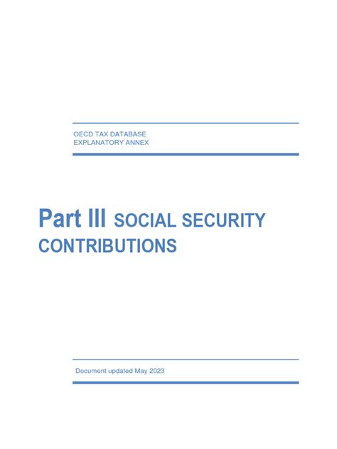 Social Security Contributions Explanatory Annex Pdf Social Security