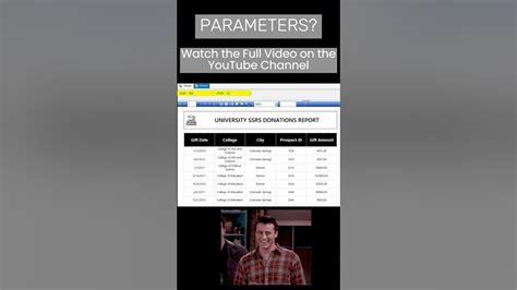 Ssrs Reports Single Value Parameters Youtube