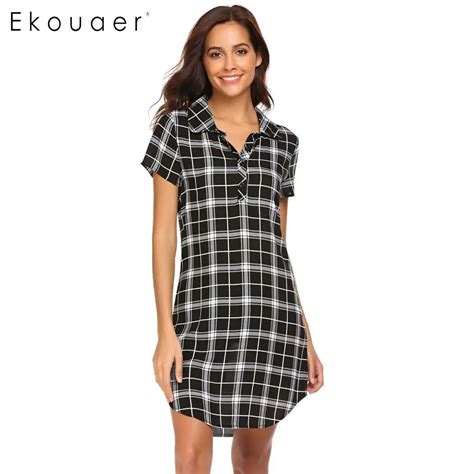 Buy Ekouaer Down Turn Women Nightgown Night Dress