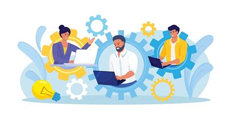 글로벌 아웃소싱 프리랜서 팀워크 및 프로젝트 위임 직원은 집에서 원격으로 일합니다 서로 다른 기술을 가진 사람들이 온라인으로 연결하고 동일한 프로젝트에서 작업 원격 작업