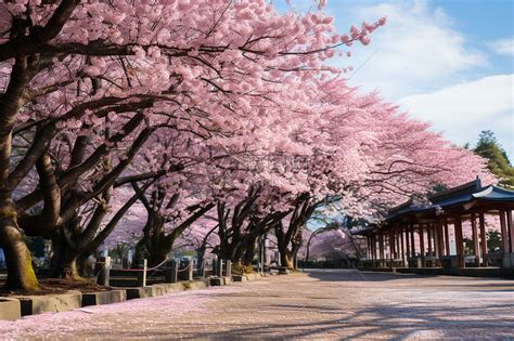 粉色的樱花公园高清图片下载 正版图片600519816 摄图网