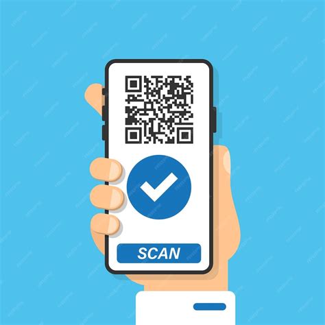 격리 된 배경 바코드 리더 기호 비즈니스 개념에 평면 스타일 휴대 전화 스캐닝 벡터 일러스트 레이 션에 Qr 코드 스캔 아이콘