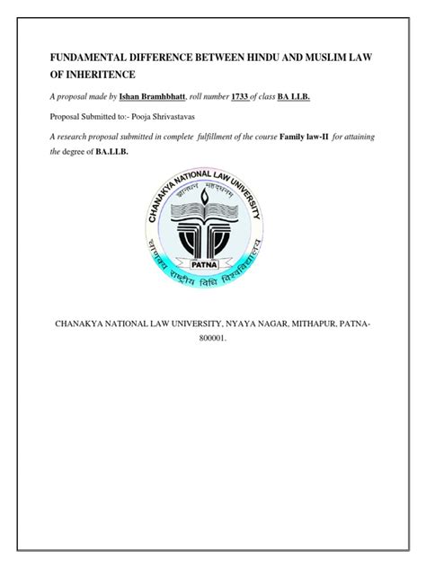 Fundamental Difference Between Hindu And Muslim Law Of Inheritence
