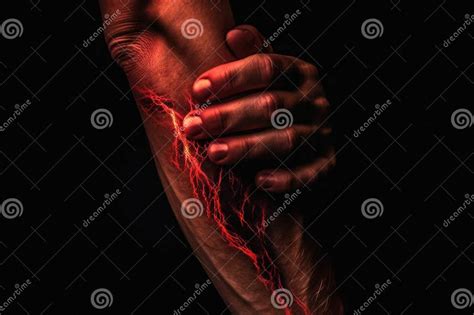Dolor En Los Tendones De La Mano Ai Generativo Stock De Ilustración