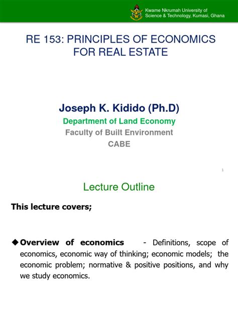 Lecture 1 Intro Econs 2024 Pdf Economics Economies