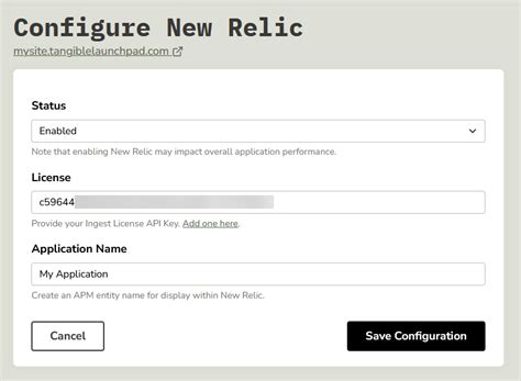 New Relic Config Tangiblexp Documentation