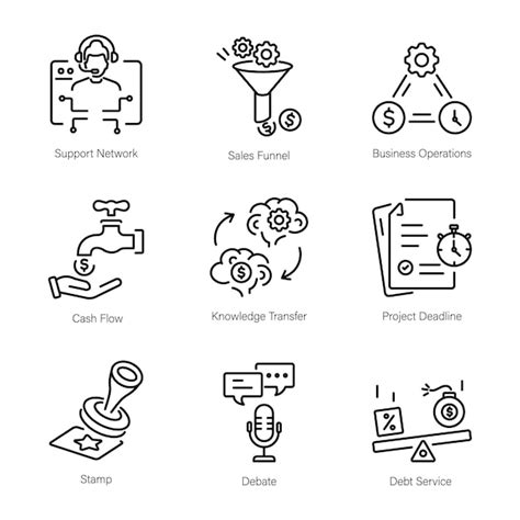 Premium Vector Bundle Of Business Management Linear Icons
