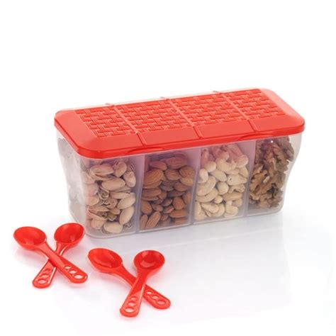 Tawakkal Enterprise 4 Section Conainer For Multipurpose 4 In 1 Box Fo