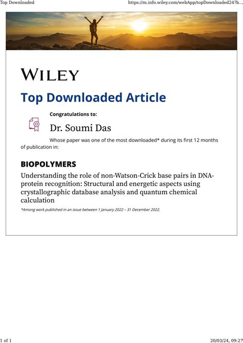 i am delighted to share that our work published in biopolymers titled understanding the role