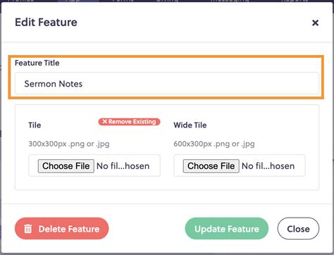 add edit and delete features visibility title tile image and order aware3