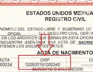 CRIP En Acta De Nacimiento Tu Acta De Nacimiento
