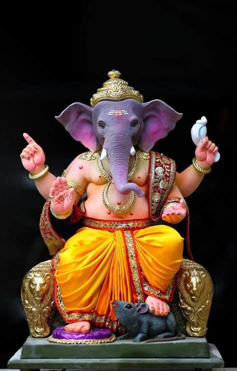 21 Lord Ganesha Seated On Lotus Handmade White Marble Ganesh Statue