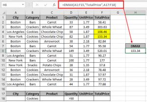 How To Use The Dmax Function In Excel